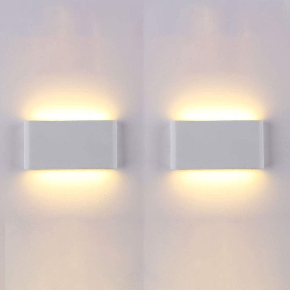 2 Packs Modern LED Waterproof Wall Lamp, 10W Aluminum Indoor Outdoor ...