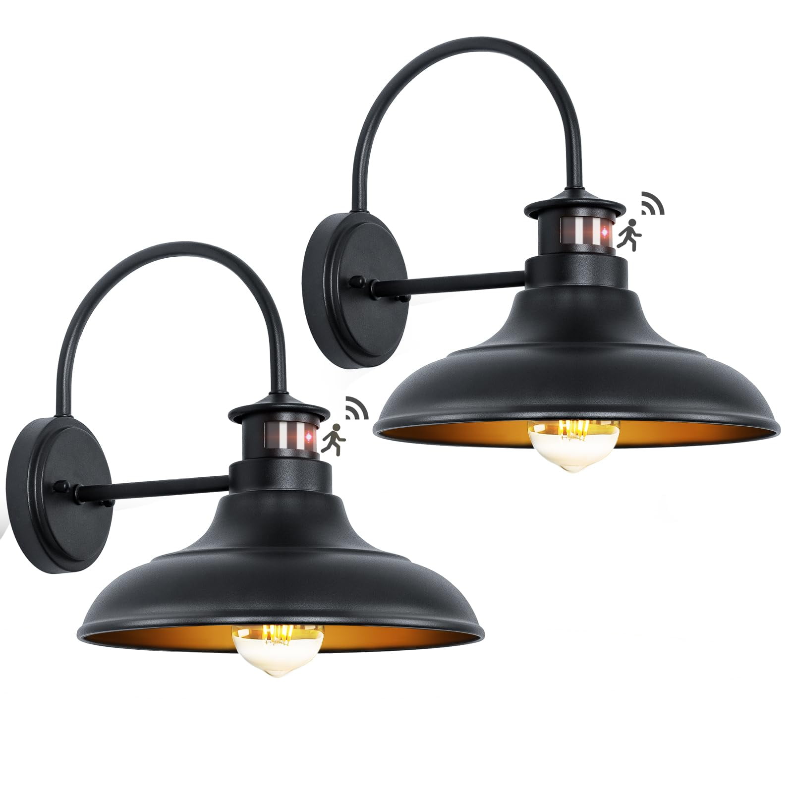 2 Packs Motion Sensor Outdoor Barn Lights - Dusk to Dawn Farmhouse ...