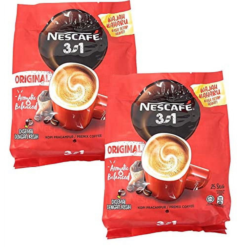 2 Packs Nescafé 3-in-1 ORIGINAL Premix Instant Coffee Single Serve ...