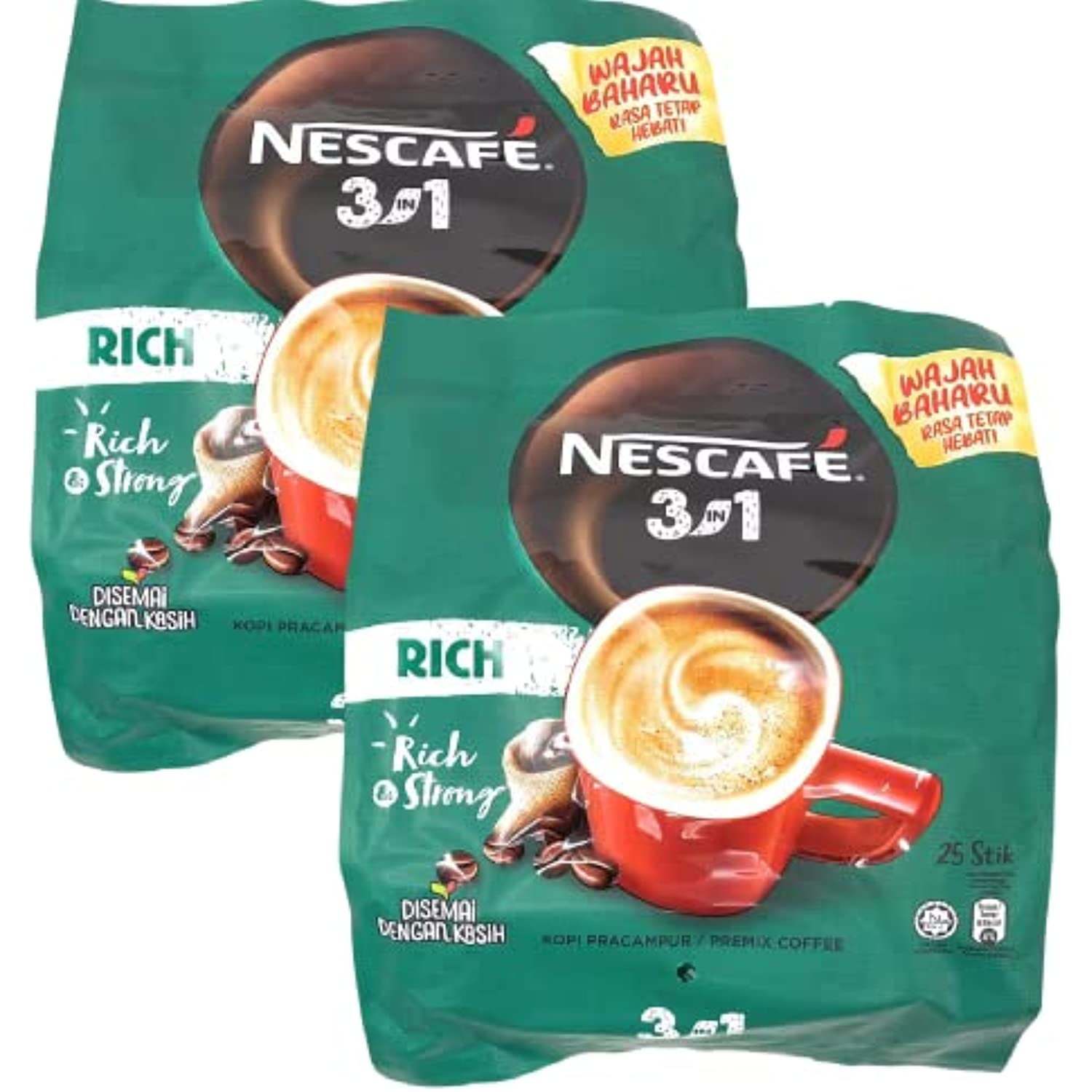 2 Packs Nescafe 3 In 1 Stronger Taste Than Original Nescafe 3 In 1 Rich ...