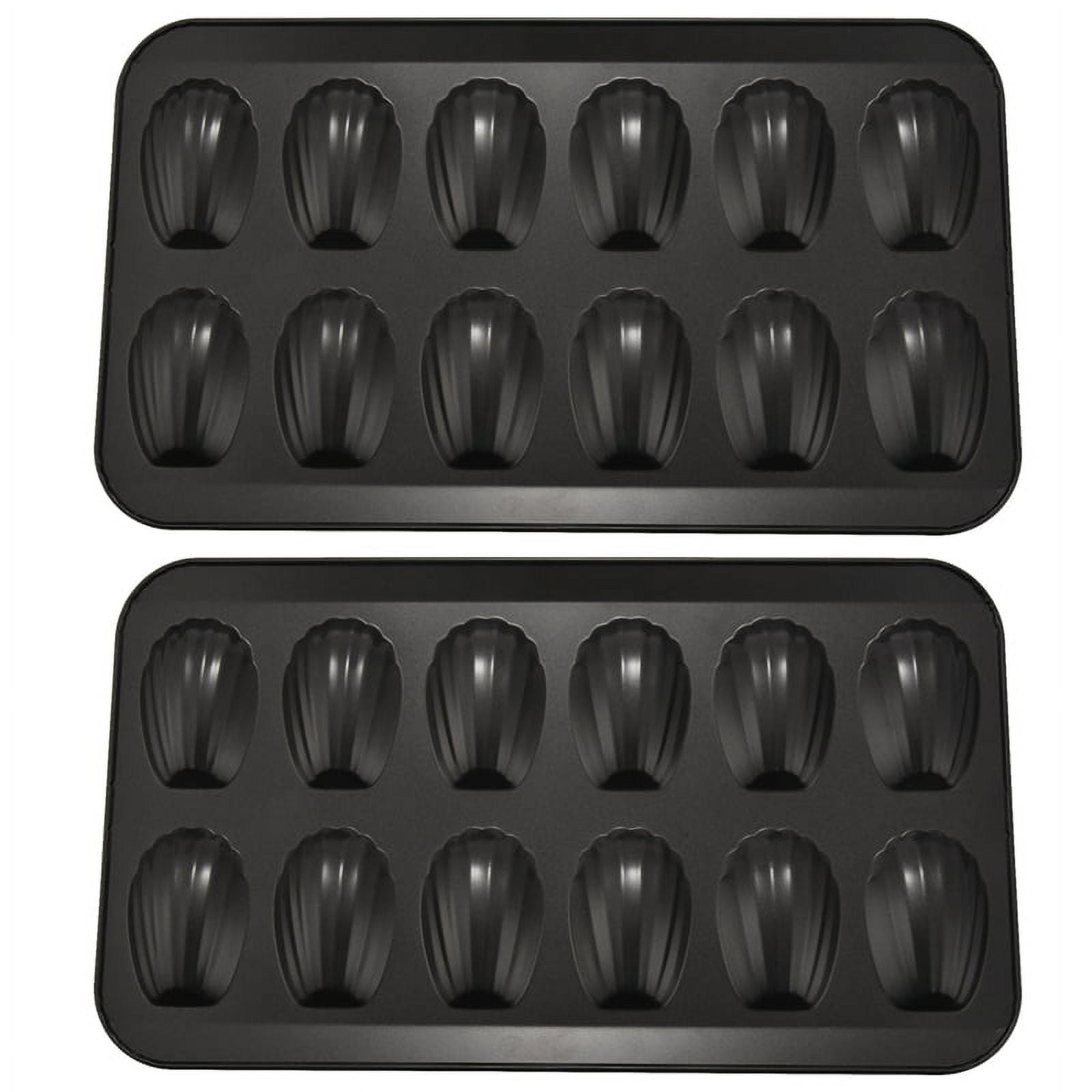 2 Packs Non-Stick Madeleine Pot, Baking Mold 12 with Shell Cake Baking ...