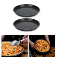 Chef Pomodoro Pizza Baking Set with 3 Pizza Pans and Pizza Rack, Non ...