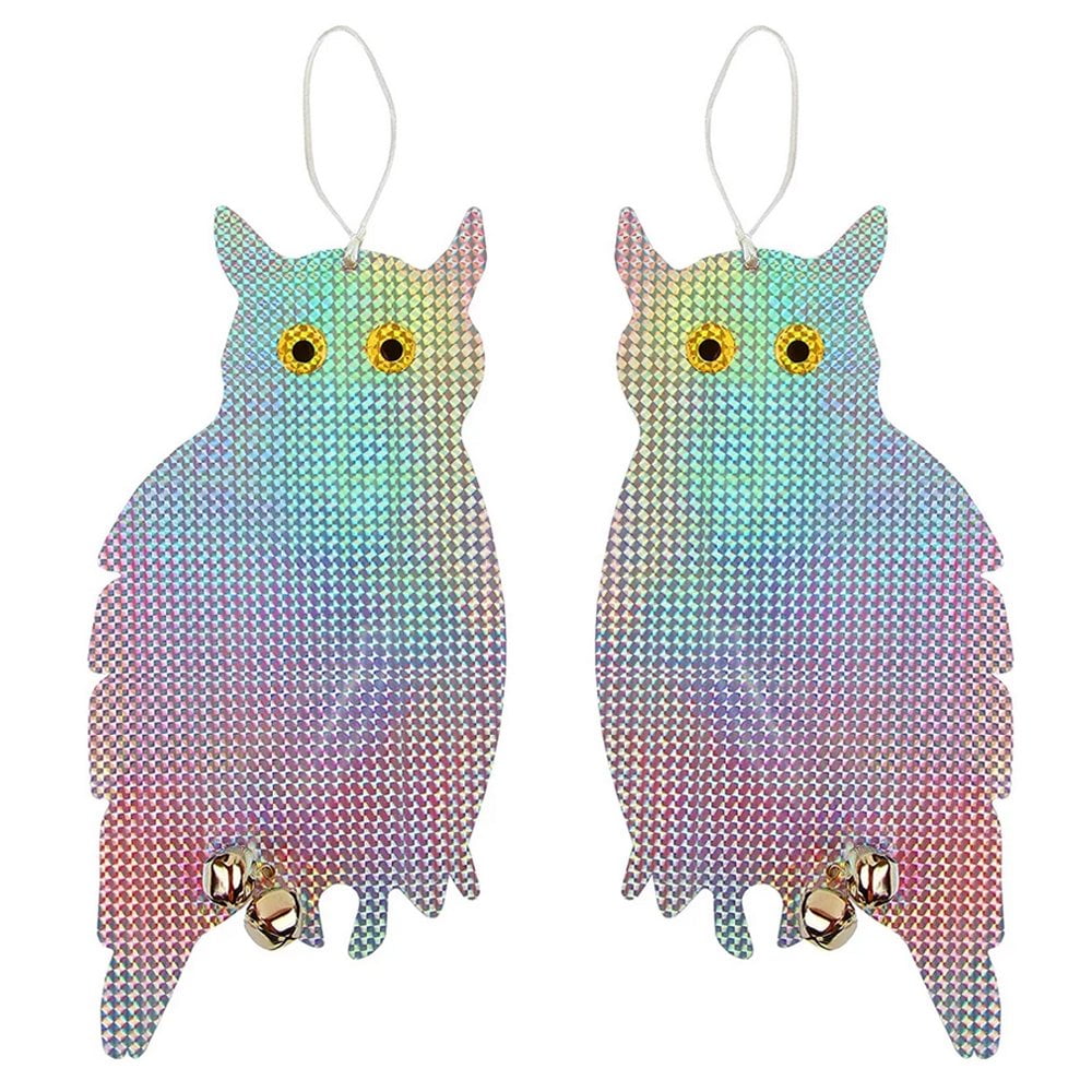IC ICLOVER 2-Pack Owl Bird Scare Device, Reflective Deterrent with ...