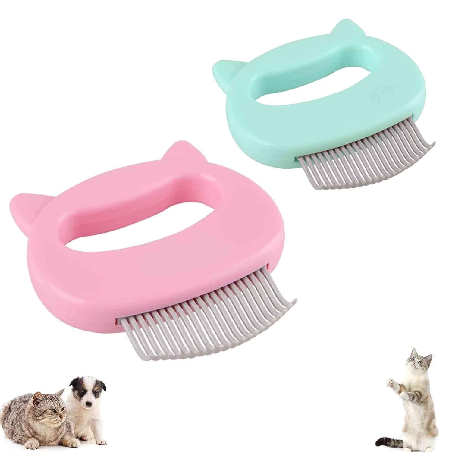2 Packs Pet Combs for Dogs and Cats, Massage Comb Tools , Grooming Comb ...