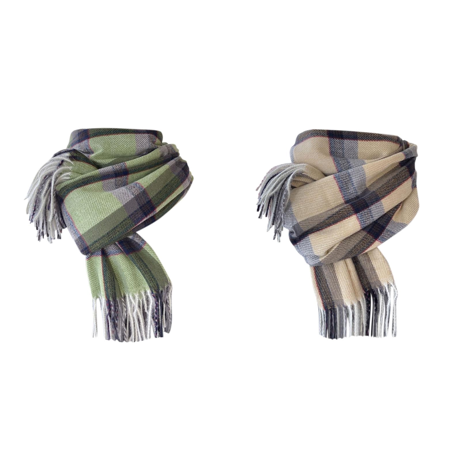 2 Packs Plaid Scarf for Women Thick Warm Long Shawl Cold Weather Long ...