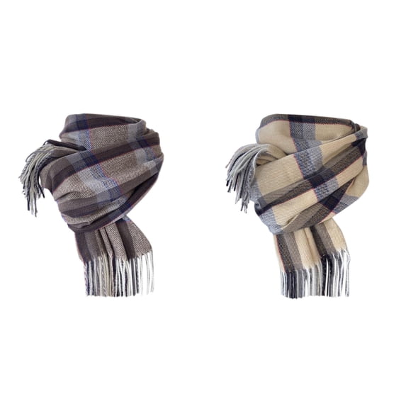 2 Packs Plaid Scarf for Women Thick Warm Long Shawl Cold Weather Long ...