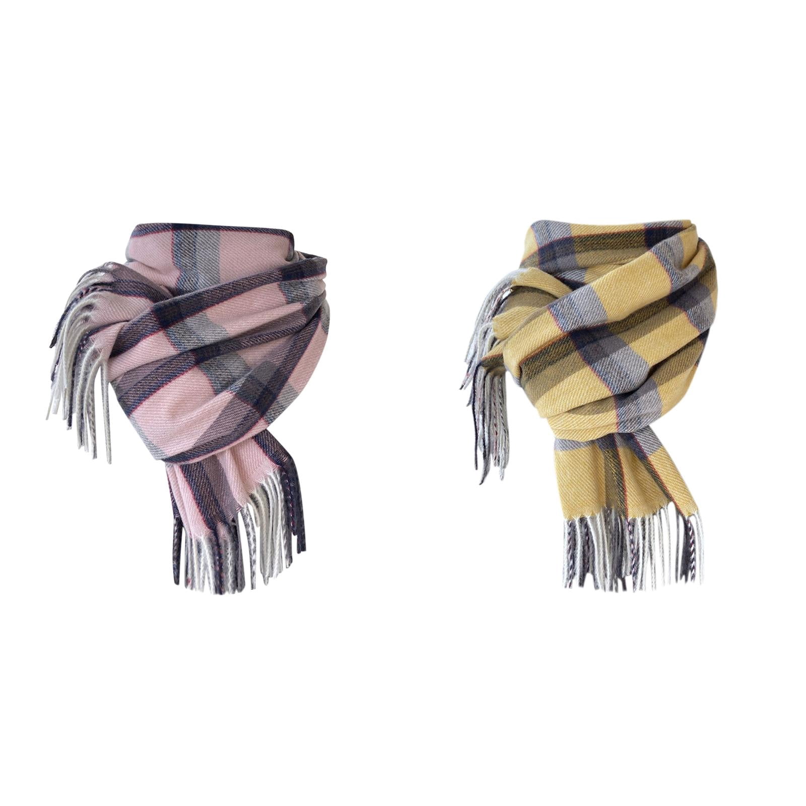2 Packs Plaid Scarf for Women Thick Warm Long Shawl Winter Long Scarves ...