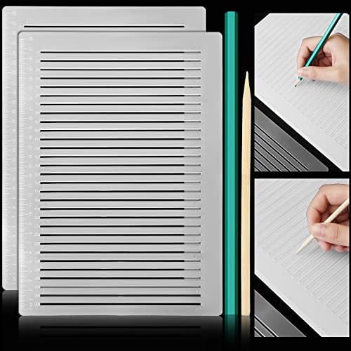 2 Packs Plastic Straight Line Stencil Template for Journaling Spacing ...