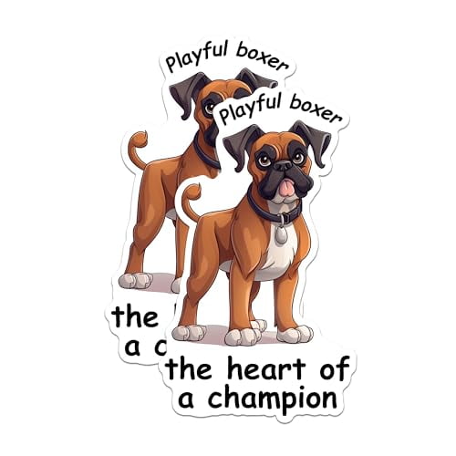 (2 Packs) Playful Boxer Heart of The Champion Magnets - Boxer Dog Breed ...