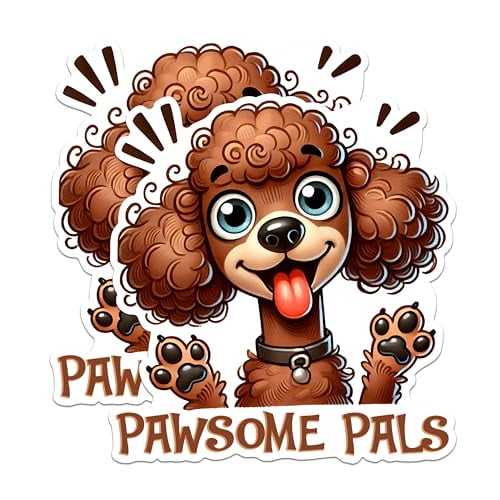 (2 Packs) Poodle Pawsome Pals Magnets - Poodle Dog Breed Magnets - 5 ...