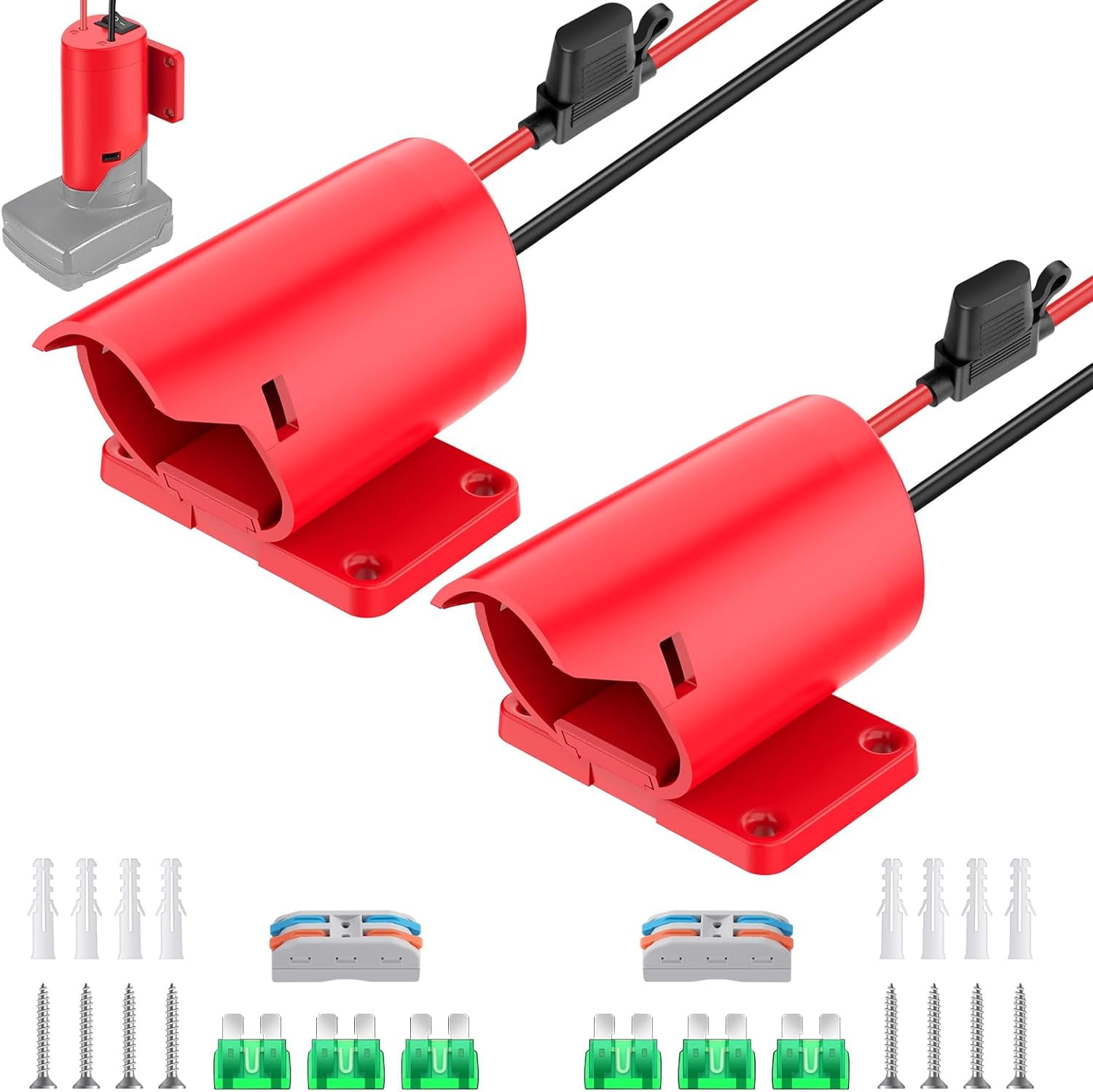 2 Packs Power Wheel Adapter for Milwaukee M12 Battery Adapter 12V Power ...