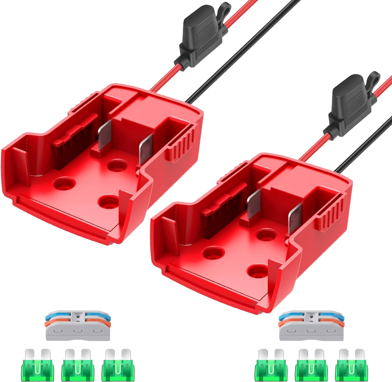 2-Pack Milwaukee M18 Battery Adapters for Power Wheels, 18V, with Fuses ...