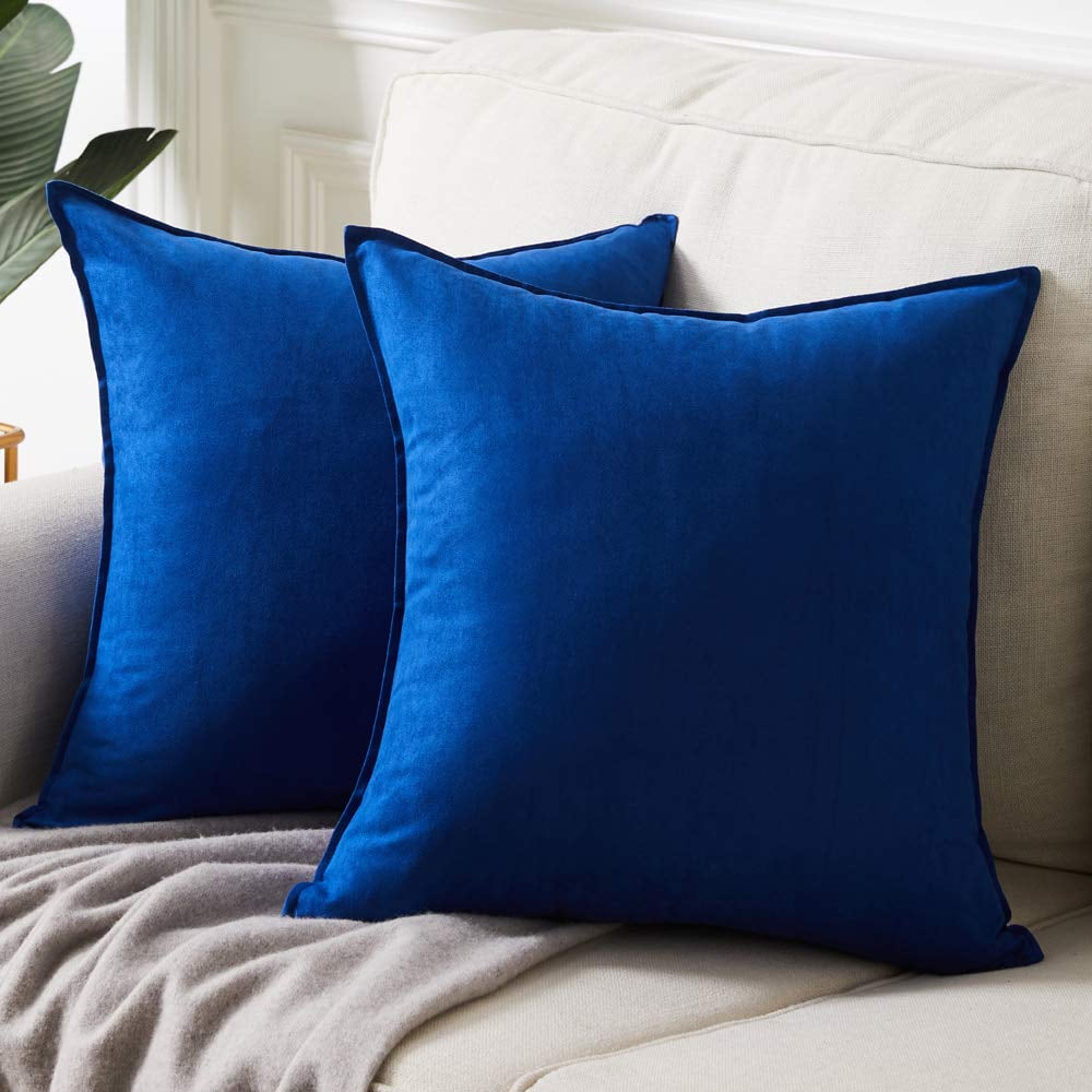 2 Packs Premium Faux Suede Decorative Throw Pillow Covers, Soft Square ...