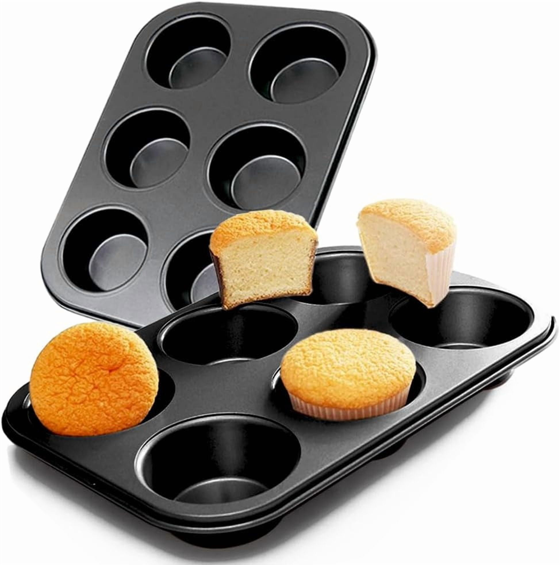 2 Packs Premium Steel Muffin Pan for Baking, Round Muffin Baking Pan ...