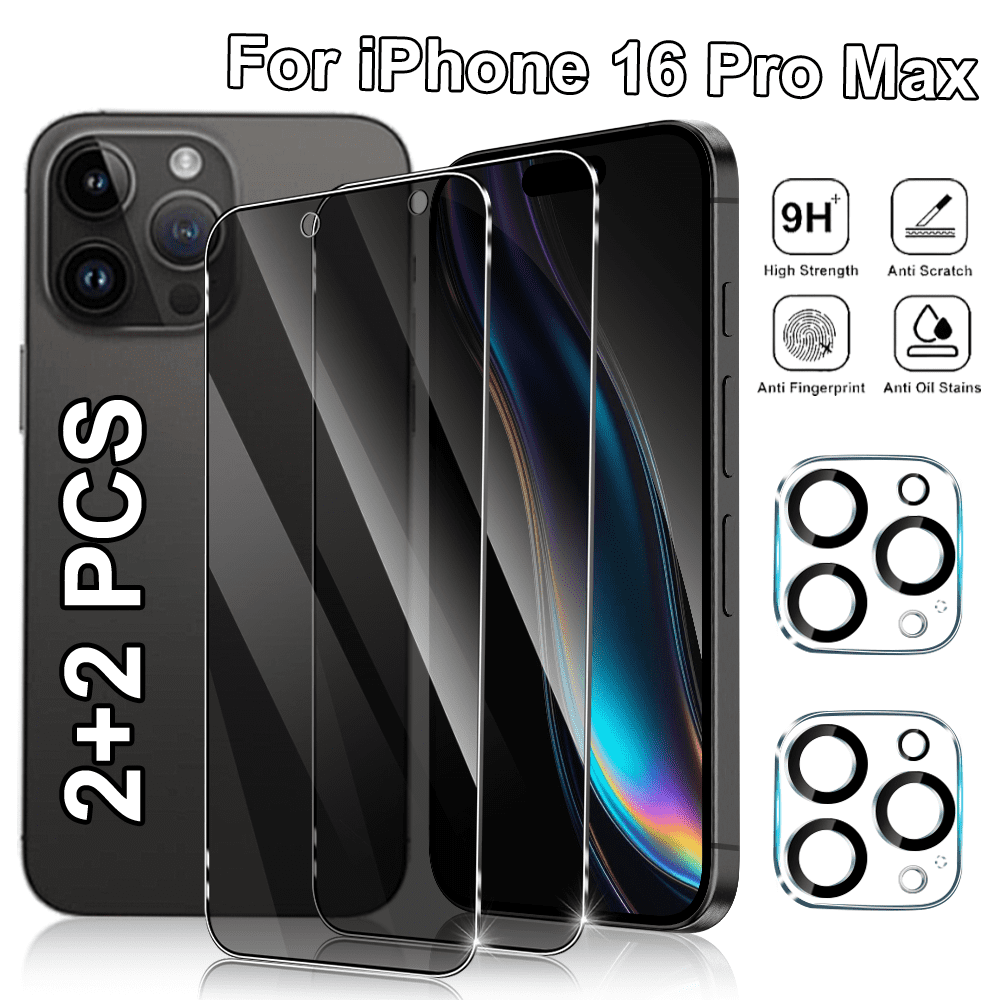 2 Packs Privacy Tempered glass Screen Protectors And 2 Pack Camera Lens ...