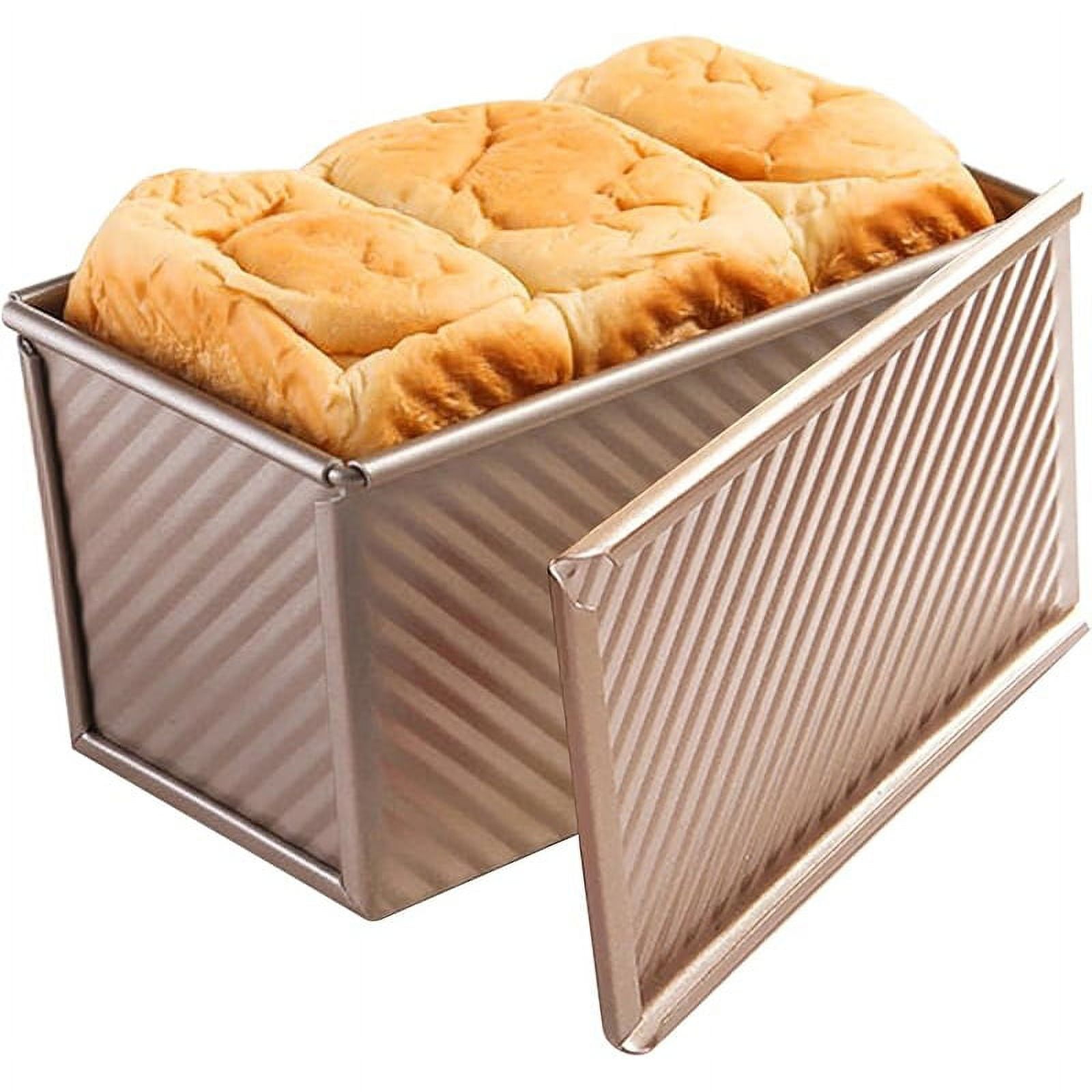 2 Packs Pullman Loaf Pan with Lid, 1 lb Dough 0.5 lb Dough Capacity ...