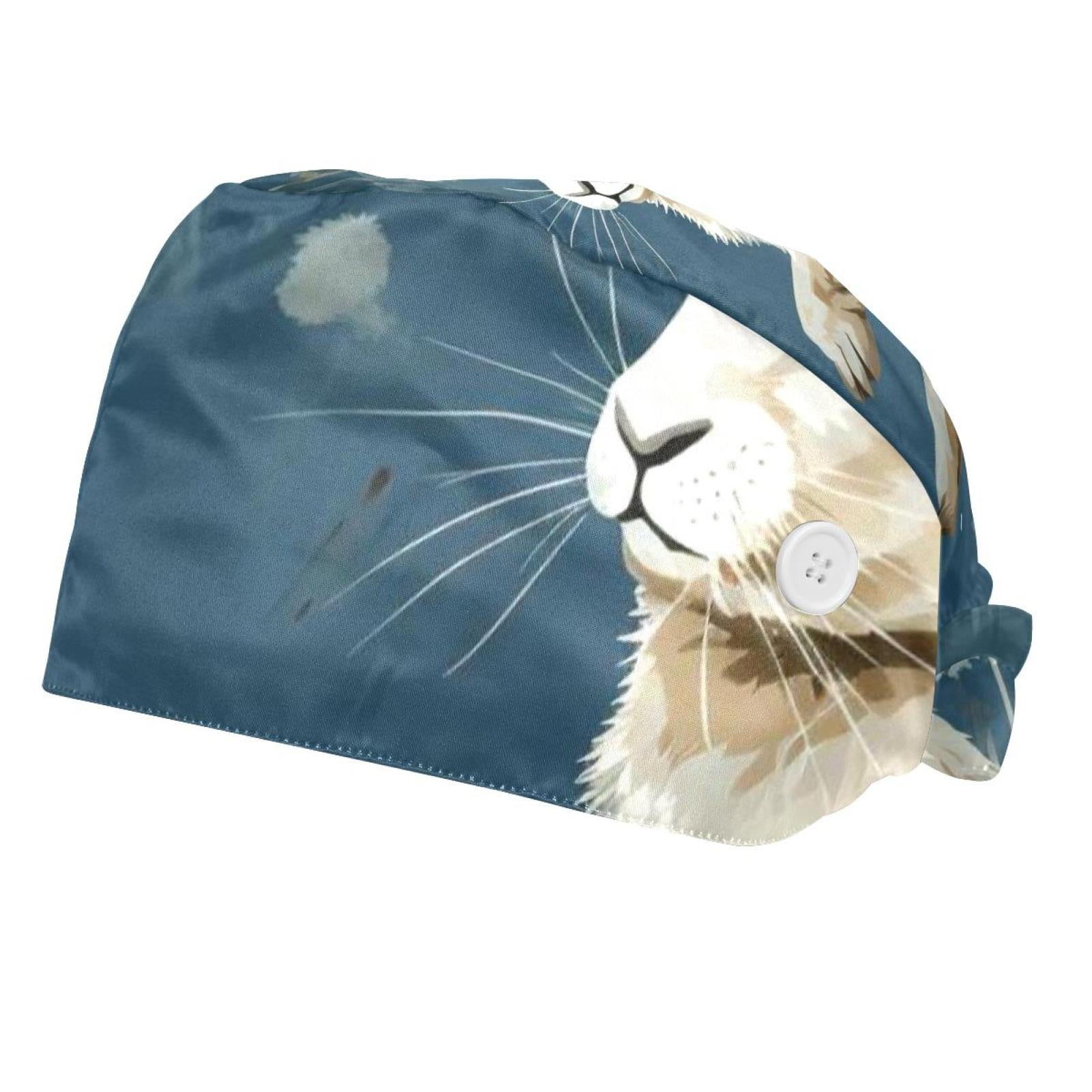 2 Packs Rabbit Bunny Surgical Cap with Buttons for Long Hair - Walmart.com
