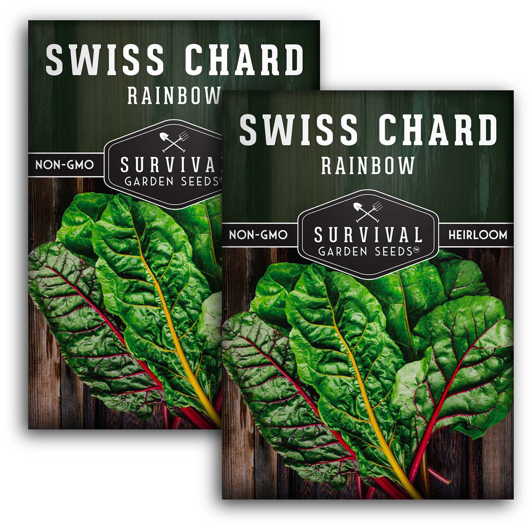 2 Packs Rainbow Swiss Chard Seed - Non-GMO Heirloom Full Sun Annual ...