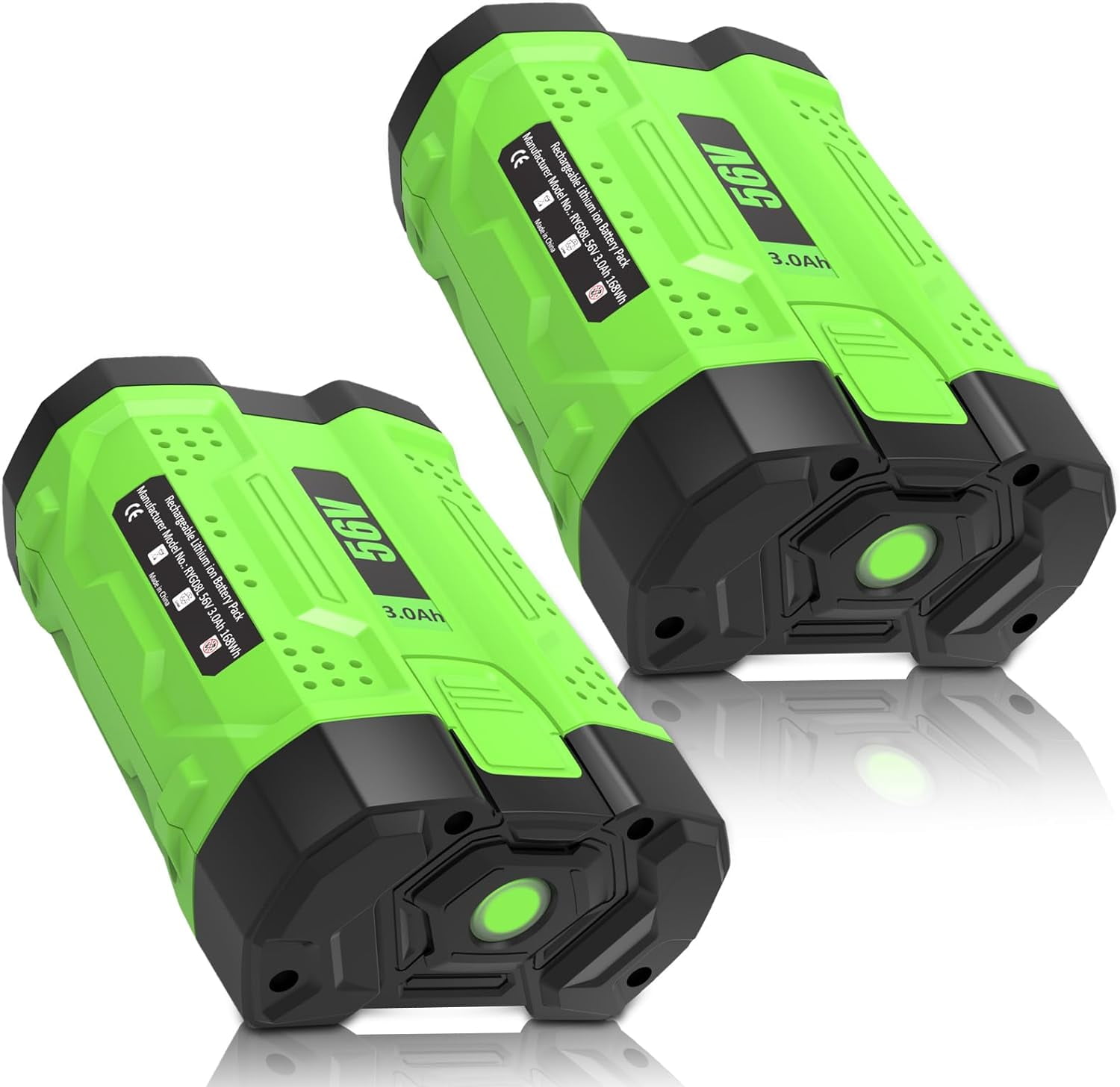 2 Packs Replacement for EGO BA2800 Power 56V 3.0Ah Lithium-Ion Battery ...