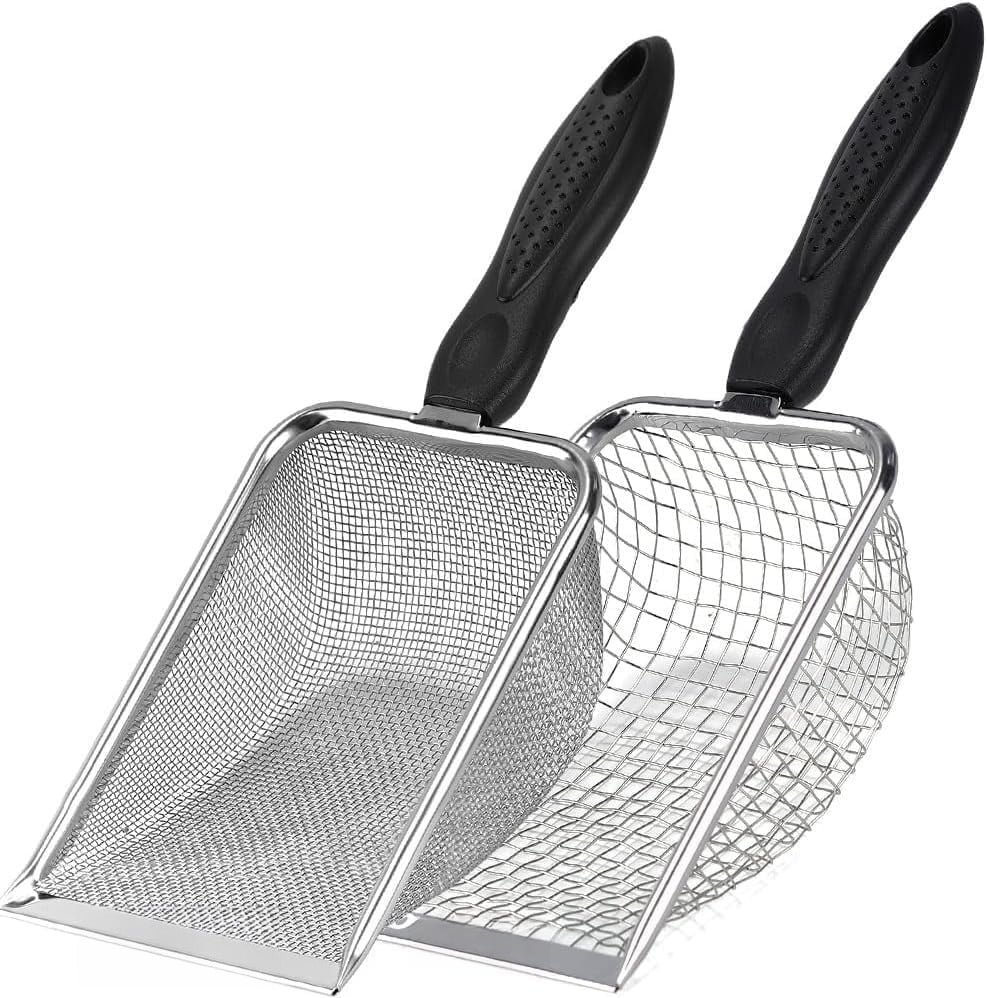 2 Packs Reptile Substrate Scooper, 2mm and 5mm Fine Mesh Cat Litter ...