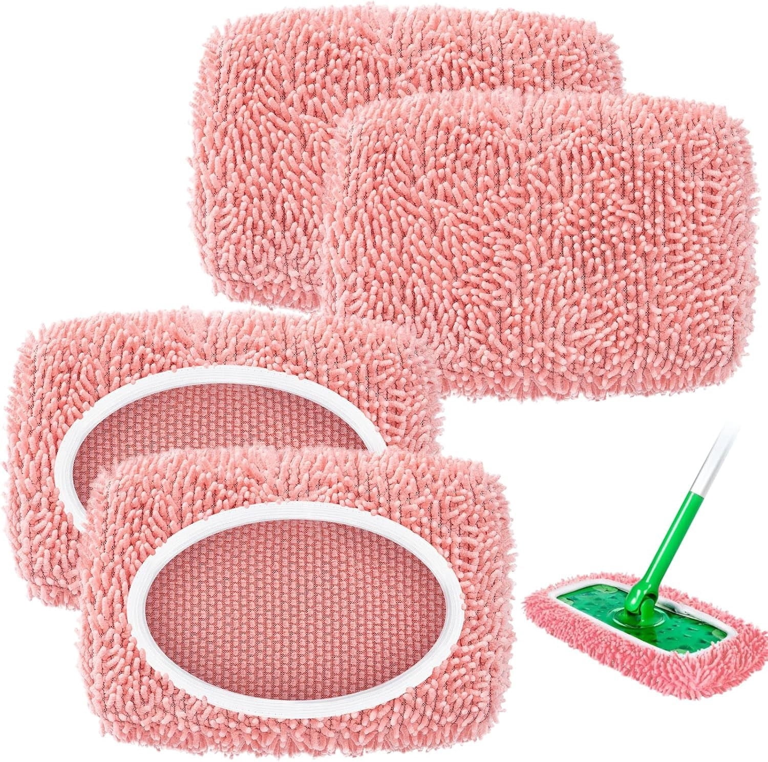 2 Packs Reusable Mop Pads Washable Microfiber Replacement Covers for ...
