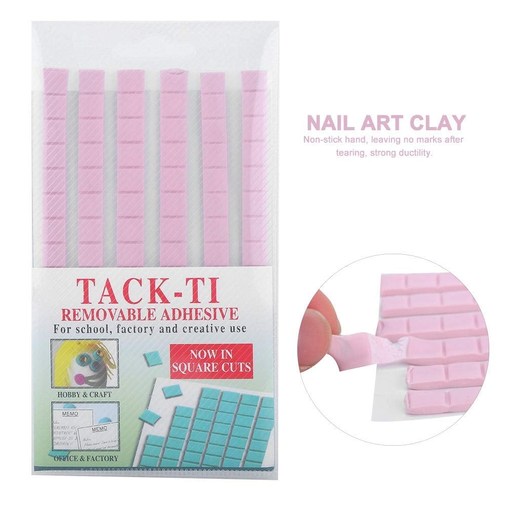 2 Packs Reusable Nail Art Clay, Professional False Nail Tips Sticky ...