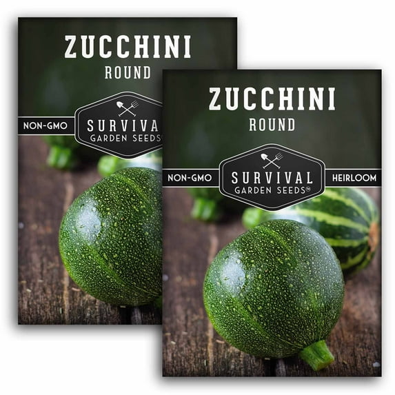 2 packs Round Zucchini Seed - Non-GMO Heirloom Full Sun Annual ...