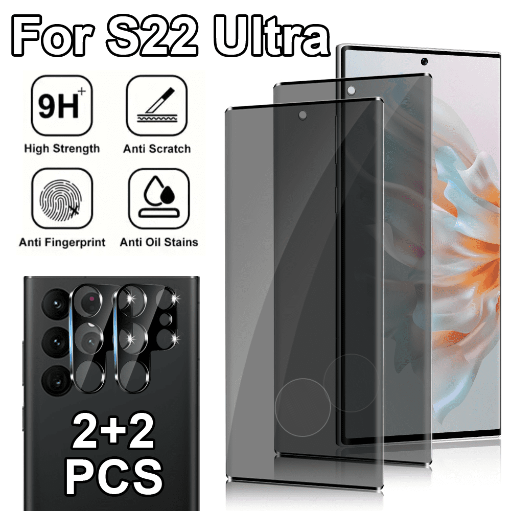 2 Packs Of S22 Ultra Privacy Screen Protectors, With 2 Packs Of Camera ...