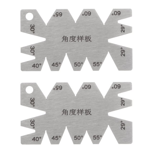 2 Packs Screw Thread Gauge Cutting Angle Gage Template 29 to 65 Degrees ...
