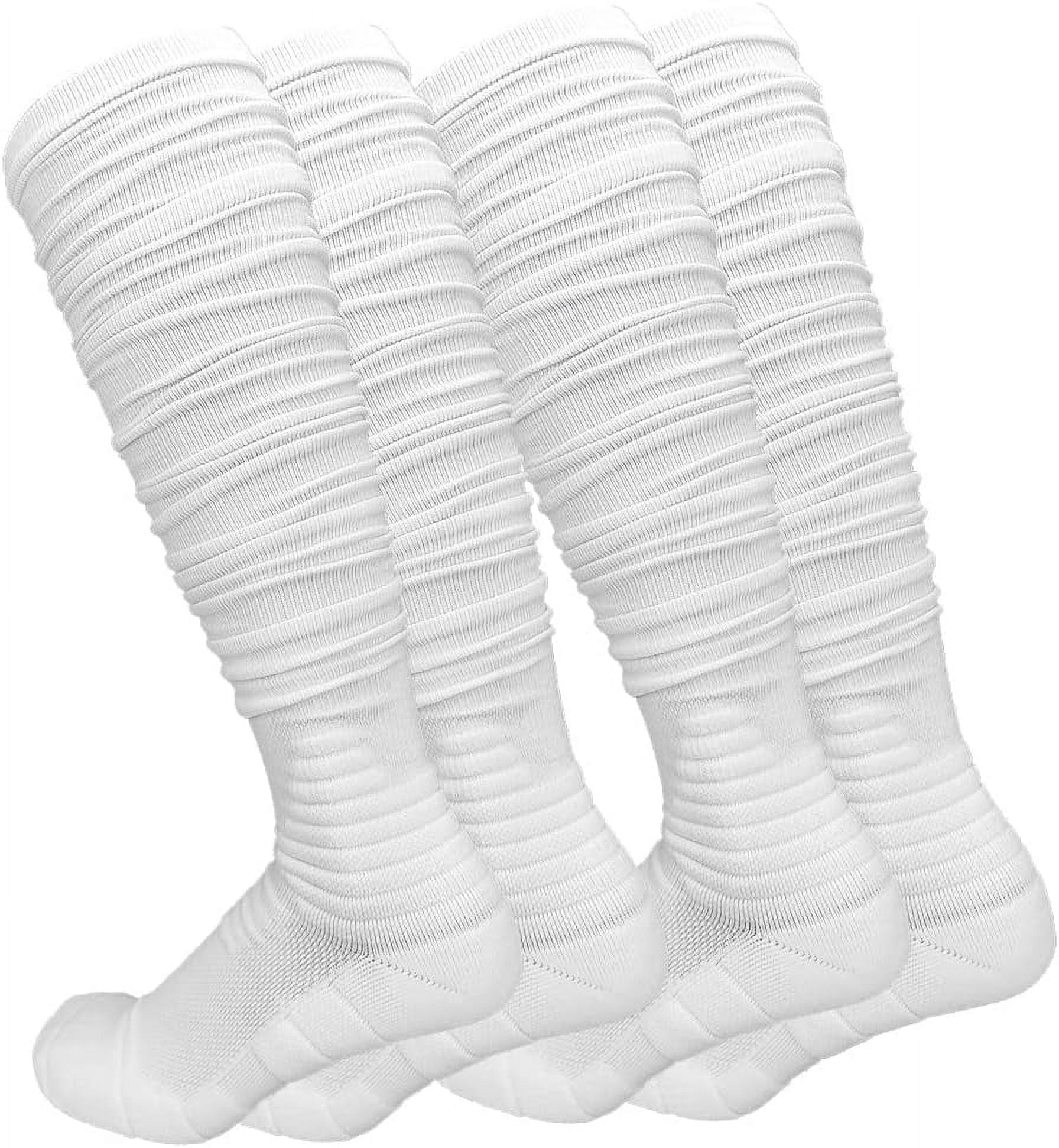 2 Packs Scrunch Football Socks Ultra Long Combed Cotton With Ankle ...