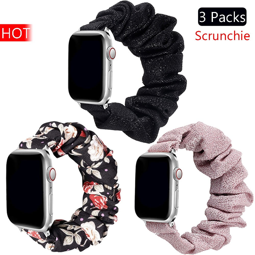 2 Packs Scrunchie Bands for Apple Watch Bands 38mm 41mm 45mm 42mm ...