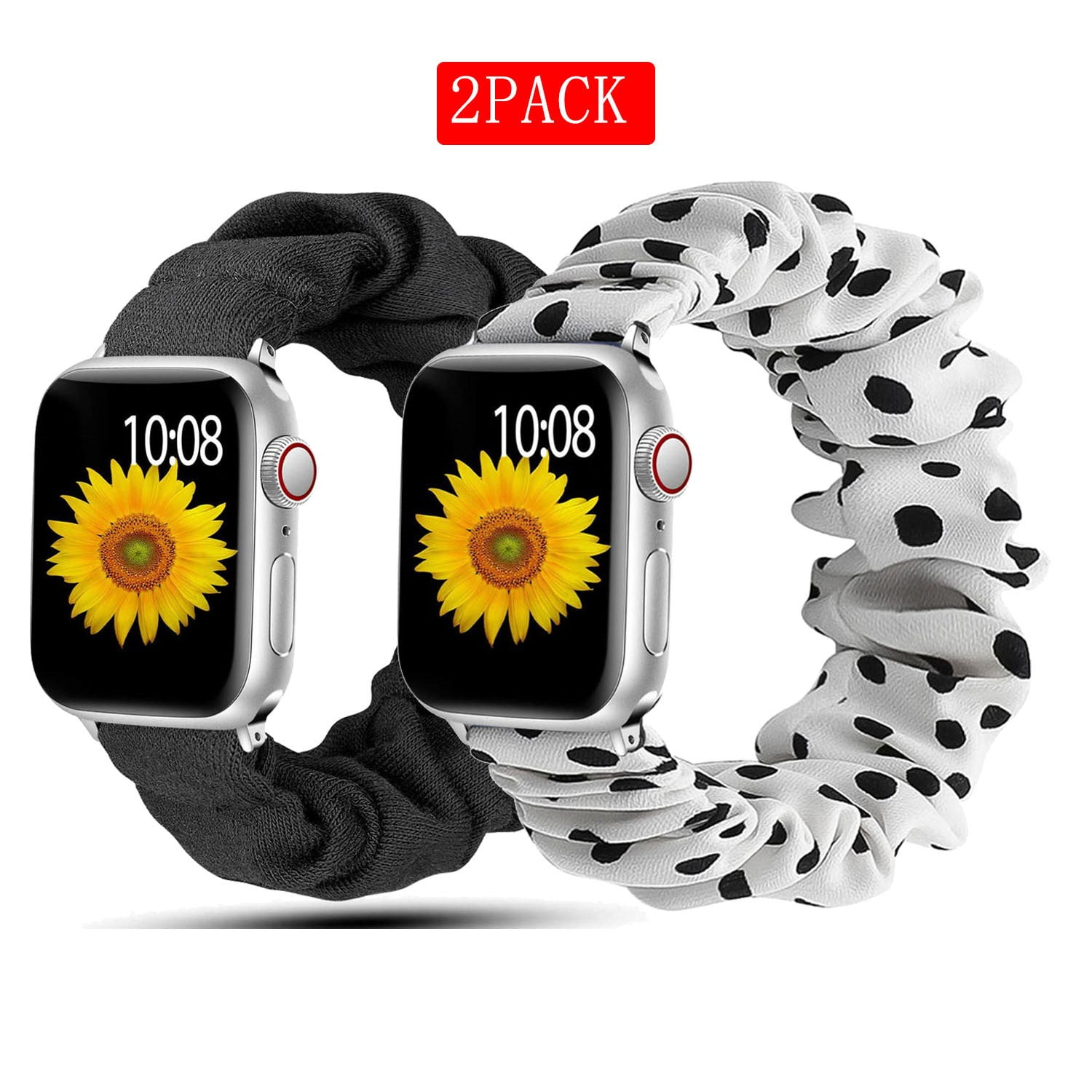 2 Packs Scrunchie Bands for Apple Watch Bands 38mm 41mm 45mm 42mm ...