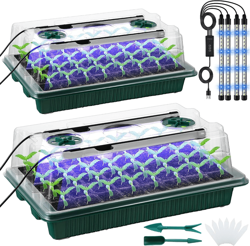 2 Packs, Seed Starter Trays With High Dome Germination Kit - 80 Cells ...