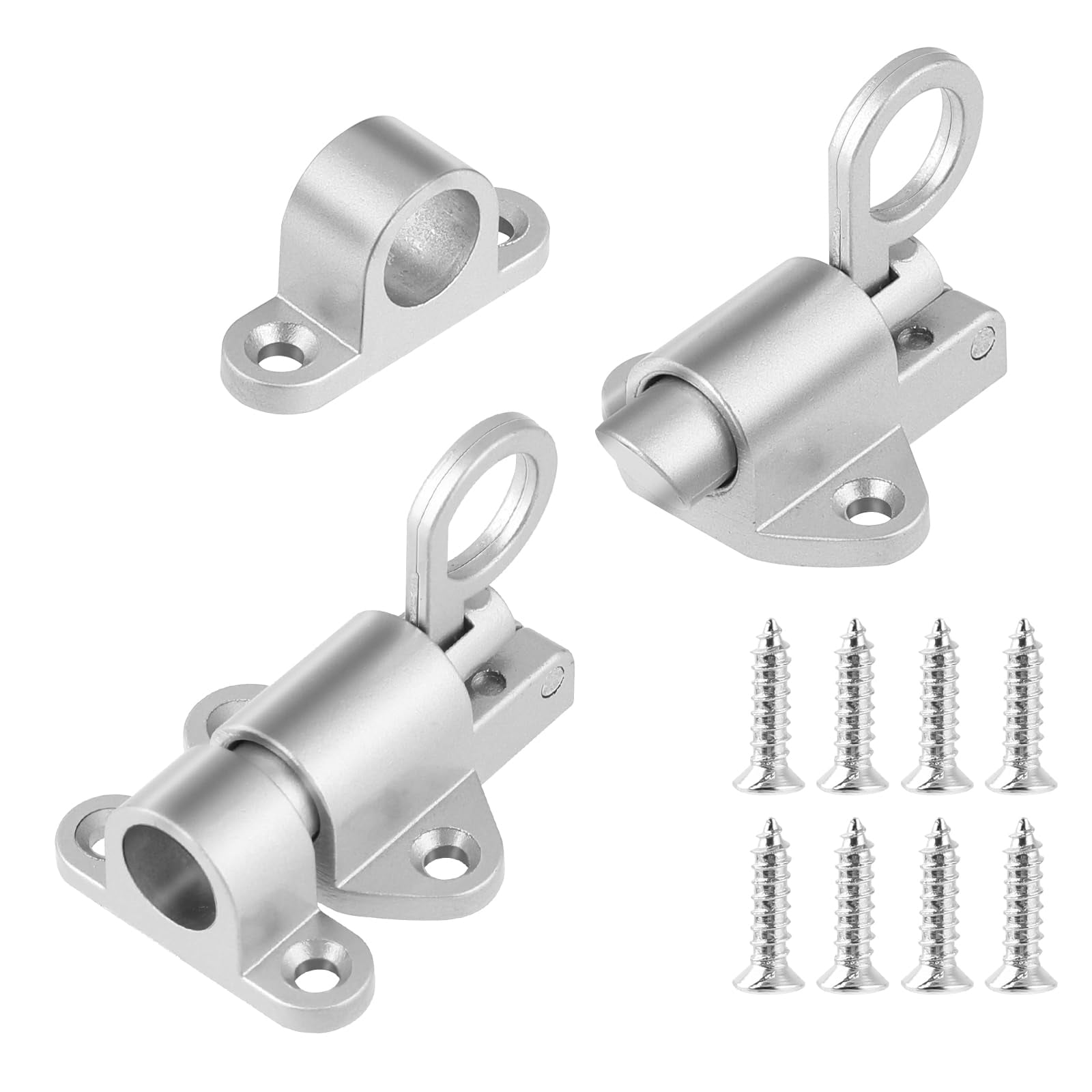 2 Packs Self Closing Gate Latch Spring Loaded Latch Silver Spring Door ...