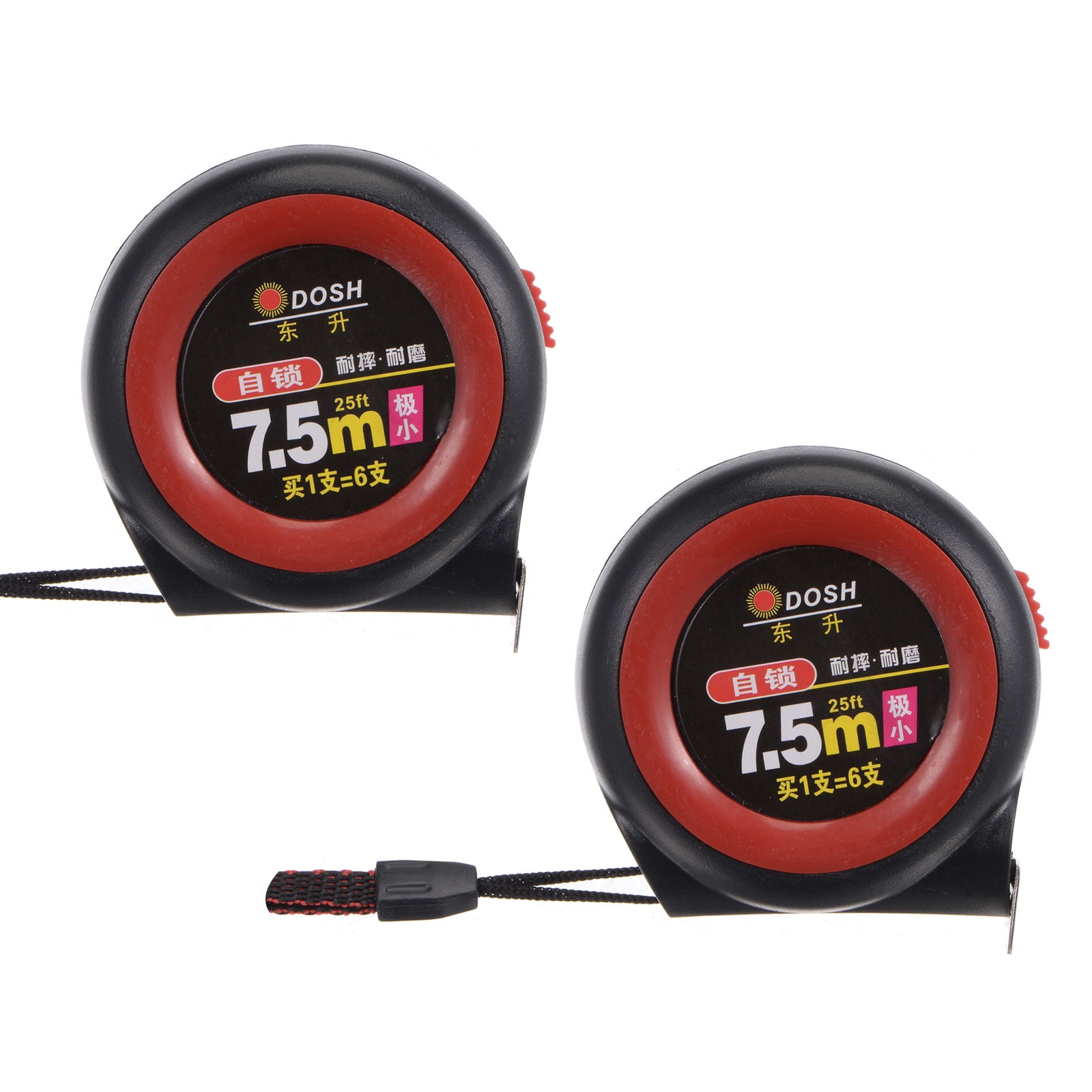 2 Packs Self Lock Tape Measure 7.5M Retractable Ruler Steel Measuring ...