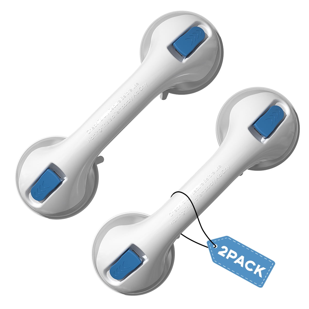 2 Packs 12 Inch Shower Grab Bar, Strong Suction, Elderly/Disability ...