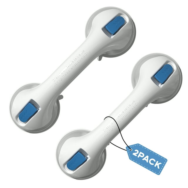 2 Packs 12 Inch Shower Grab Bar, Strong Suction, Elderly/Disability ...