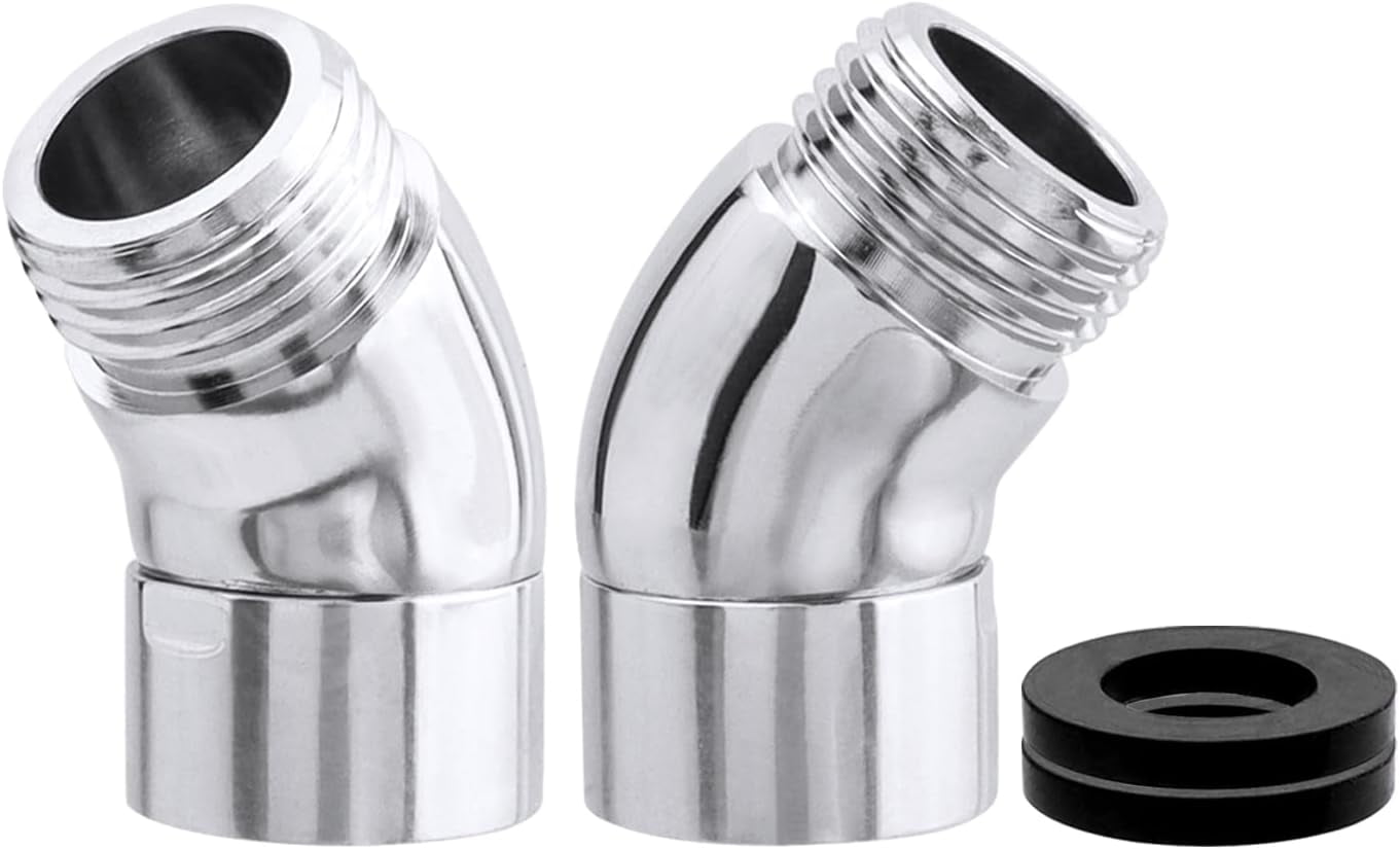 2 Packs Shower Head Adapters 135 Degree Angle Shower-head Extension ...