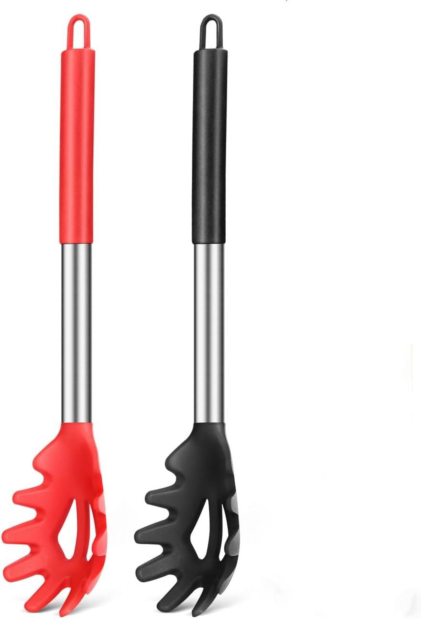 2 Packs Silicone Pasta Fork, Kitchen Heat Resistant Noodle Spoon Server ...