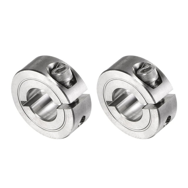 2 Packs Single Split Clamp-On Shaft Collar 1/2 ID One-Piece Clamping ...