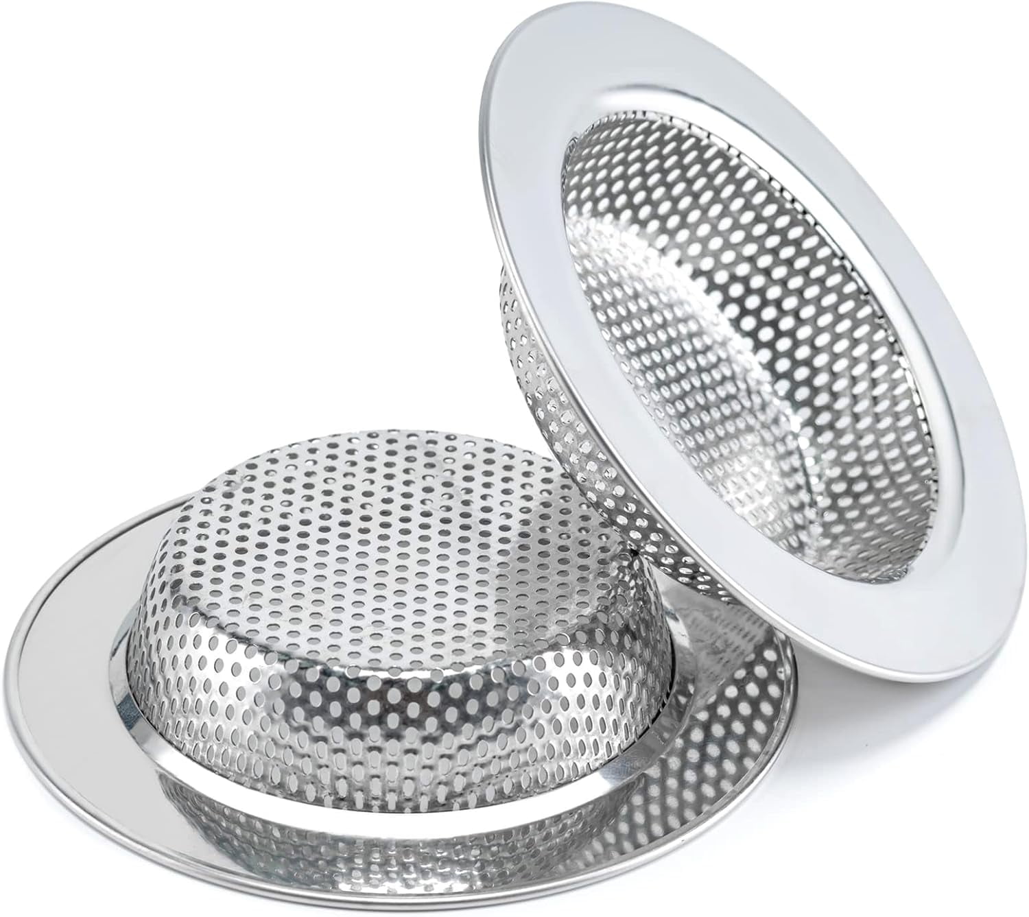 2 Packs Sink Strainer for Kitchen Sink Drain Basket, Upgraded Double ...