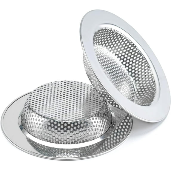 2 Packs Sink Strainer for Kitchen Sink Drain Basket, Upgraded Double ...