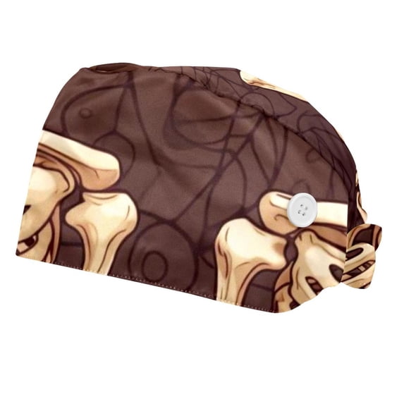 2 Packs Skeleton Surgical Cap with Buttons for Long Hair - Walmart.com