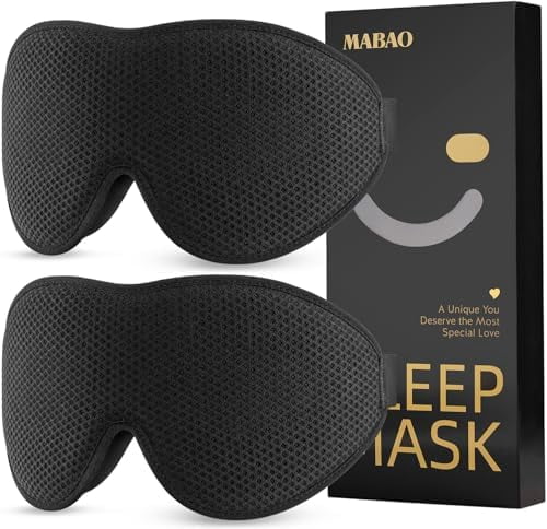 2 Packs Sleep Mask for Side Sleeper, Eye Mask for Sleeping Women Men ...