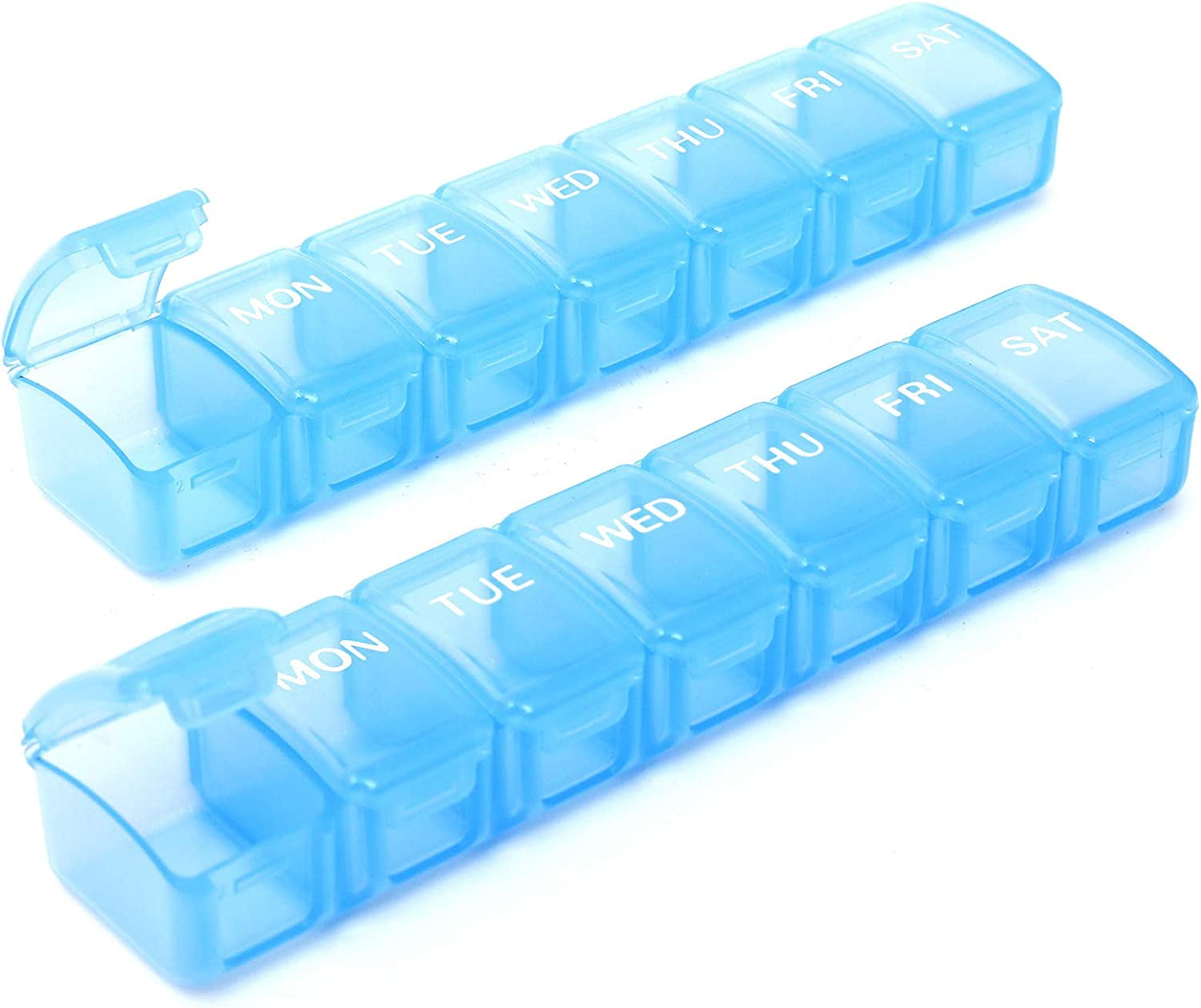 2 Packs Small Weekly Pill Organizer,Pocket Daily Pill Case Pill Box for ...