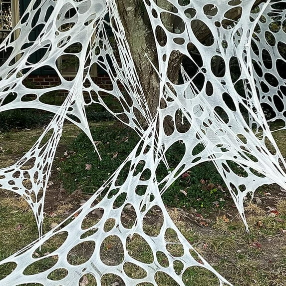 2 Packs Spider Webs Halloween Decorations Outdoor, 900sqft Stretchy ...