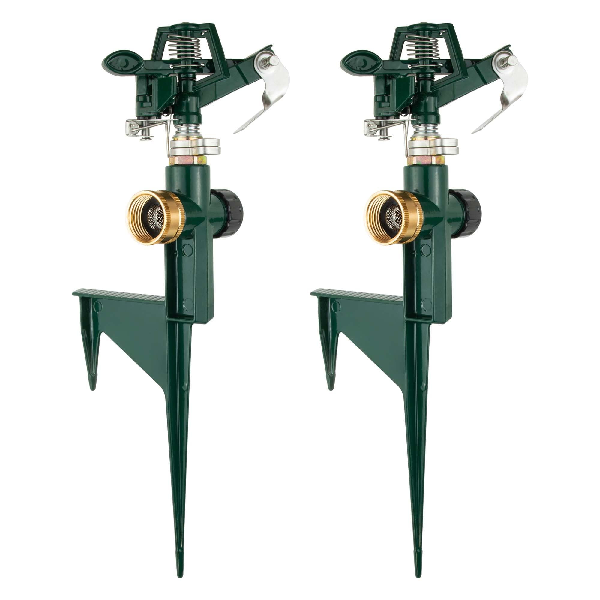 2 Packs Spike Sprinklers HMF23 for Yard, Impact Sprinkler on Metal Step ...