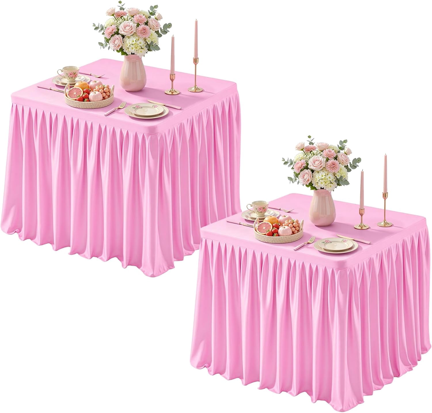 2 Packs Square Tablecloths 34x34 Inch, Stretch Fitted Small Square ...