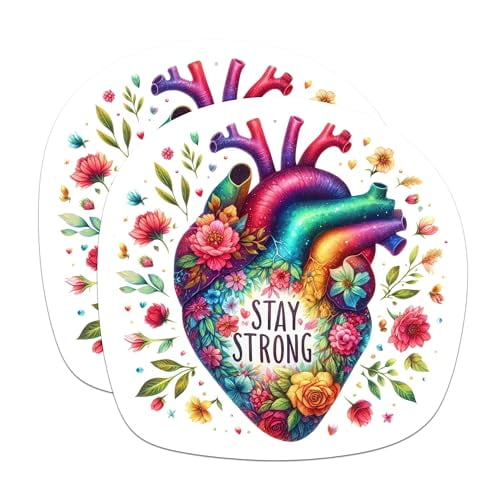 (2 Packs) Stay Strong Colorful Rainbow Heart Magnets - Positive ...