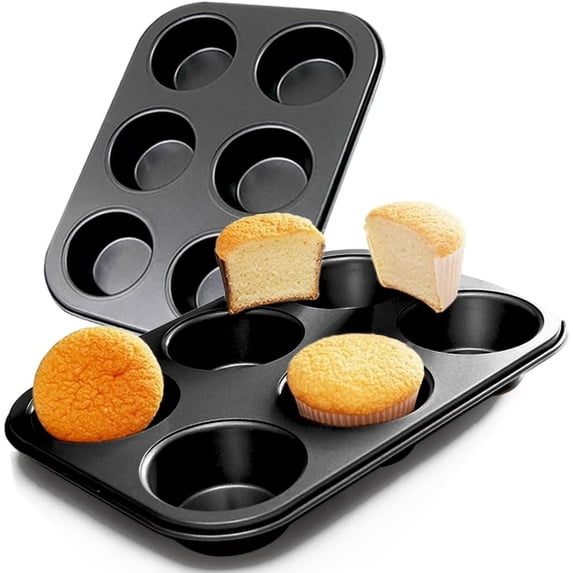 2 Packs Steel Muffin Pan for Baking, Round Muffin Baking Pan, Baking ...